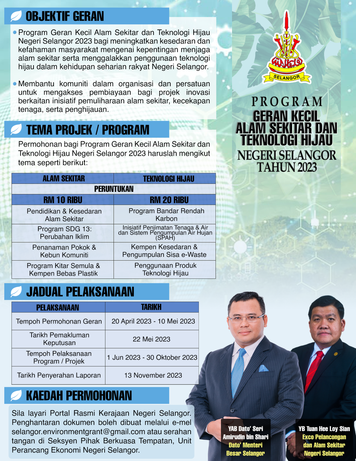 PROGRAM GERAN KECIL ALAM SEKITAR DAN TEKNOLOGI HIJAU NEGERI SELANGOR ...