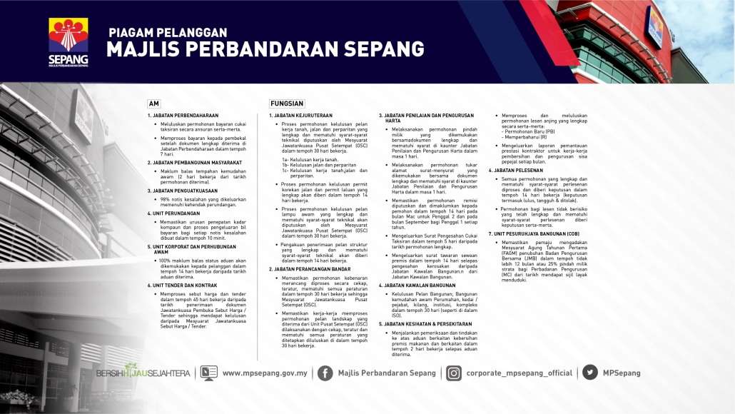 Piagam Pelanggan MPSepang – MAJLIS PERBANDARAN SEPANG