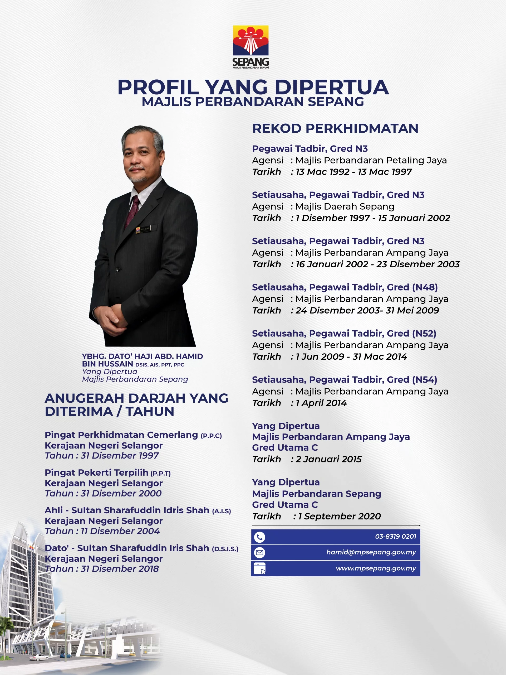 Profail YDP – MAJLIS PERBANDARAN SEPANG